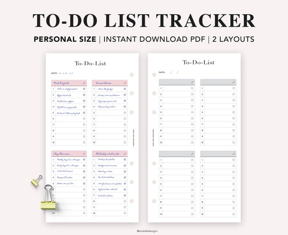 Personal To-Do List Printable To Do List Daily To Do List | Etsy