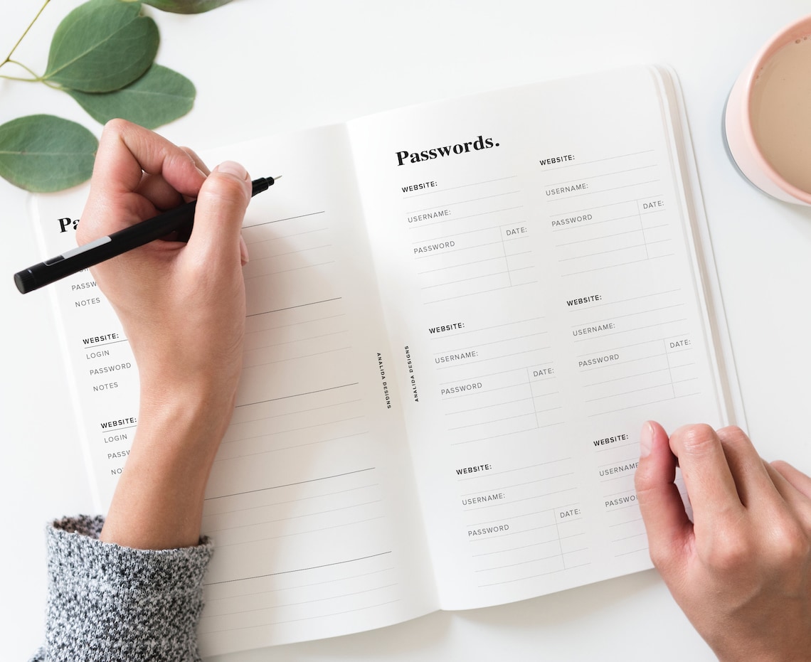 Pocket Password Tracker Insert: Printable Log Organizer (PDF) - Etsy