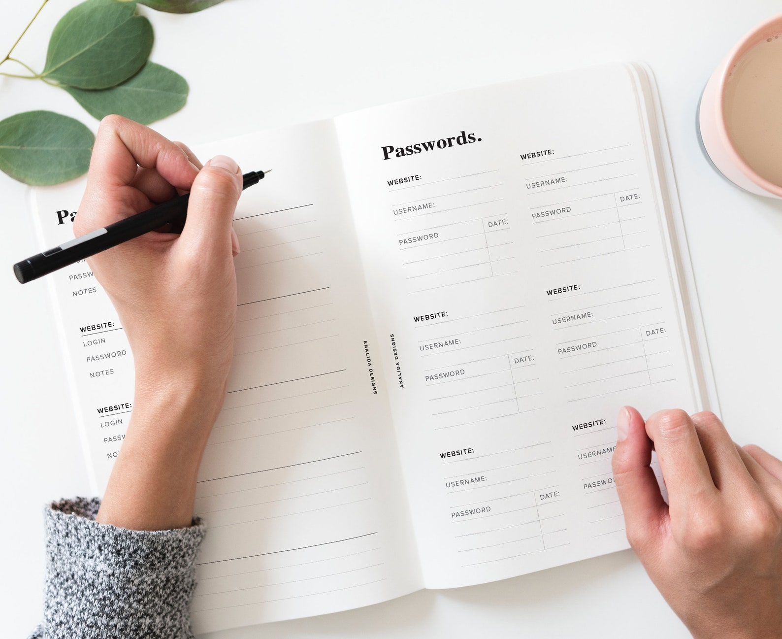 Pocket Password Tracker Insert: Printable Log Organizer (PDF) - Etsy