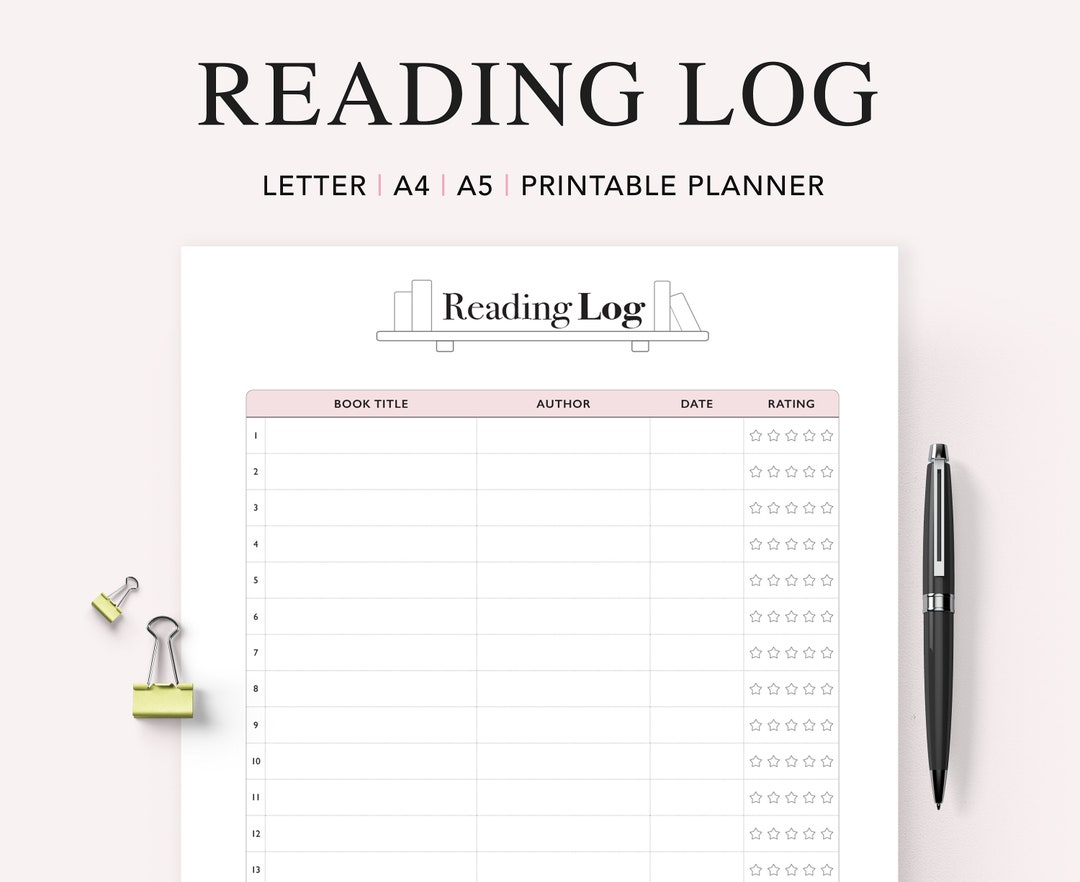 Reading Tracker Printable, Reading Log, Reading Journal, Book Tracker ...