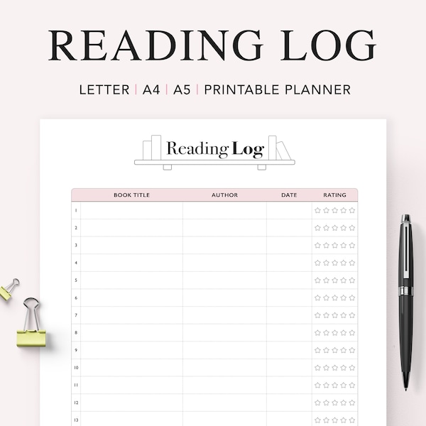 Reading Journal Printable A5 - Etsy