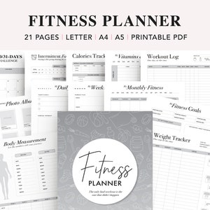 Fitness Journal Printable, Workout Log, Weight Loss Journal, Meal ...