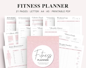 Fitness Planner Printable Weight Loss Tracker Workout | Etsy