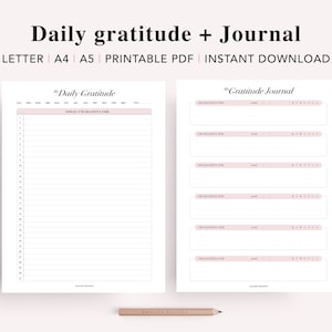 Gratitude Journal Printable Daily Weekly Gratitude Planner Mindfulness ...