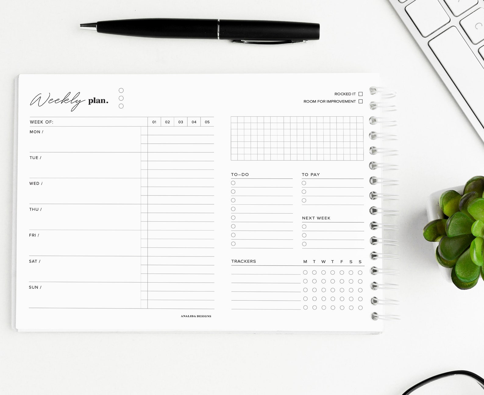 Weekly Planner Printable, Weekly Schedule, Weekly To-do List, Task List ...