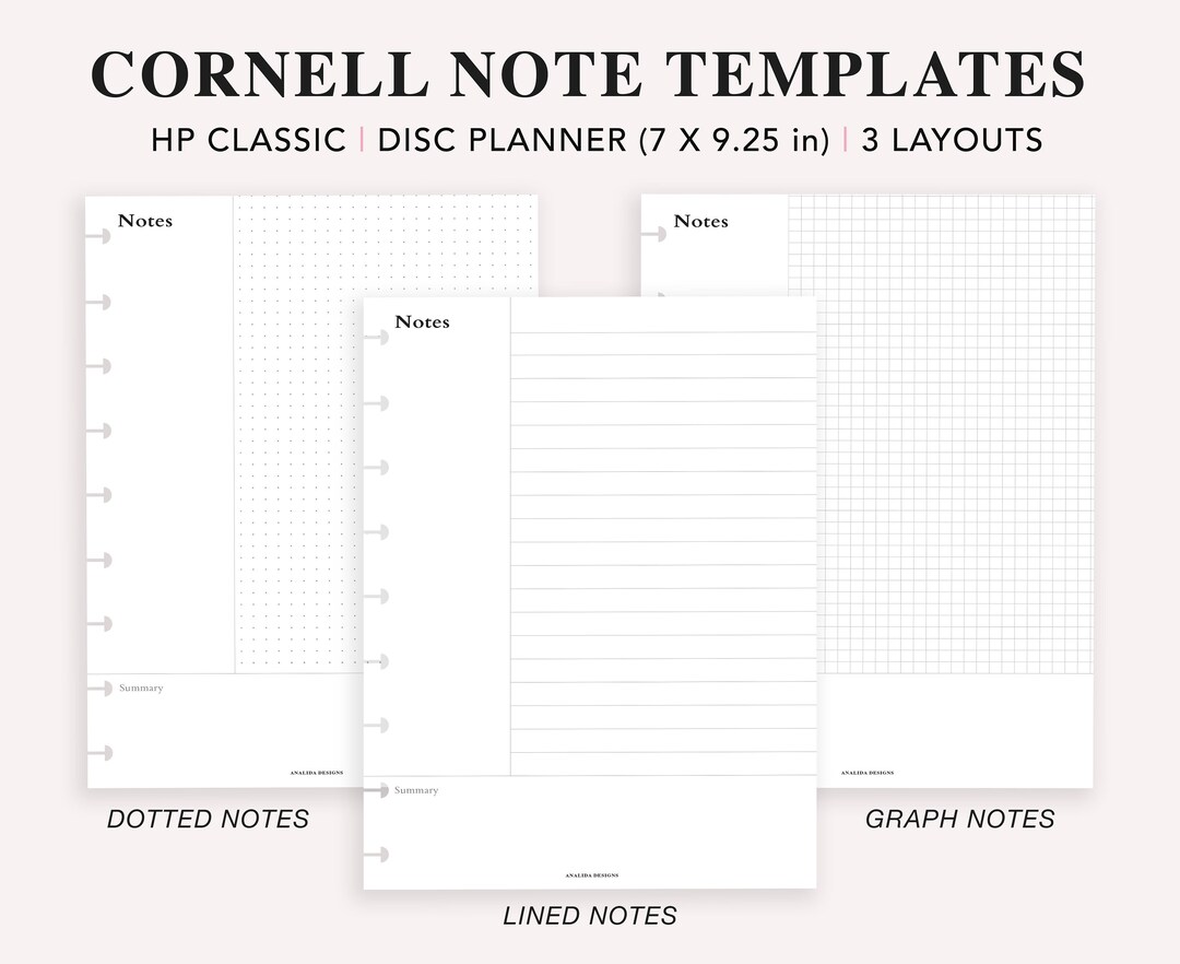 Cornell Notes Printable Pack, Happy Planner Insert, Cornell Notes ...