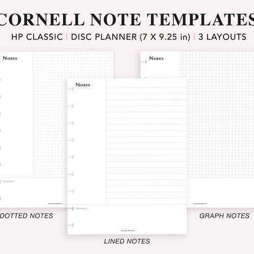 Cornell Notes Printable Pack Happy Planner Insert Cornell - Etsy