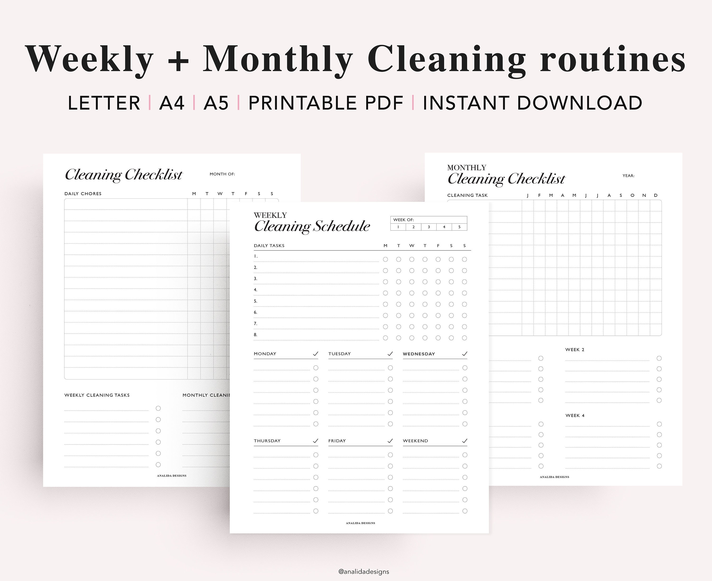 Cleaning Schedule Printable Chore Chart Flylady Planner | Etsy Australia