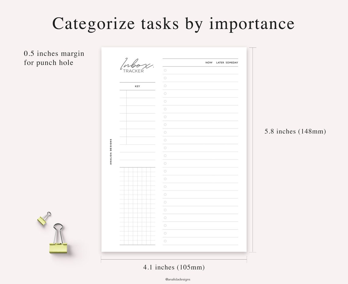 A6 Printable Inbox Planner Inserts Inbox Tracker Inbox - Etsy