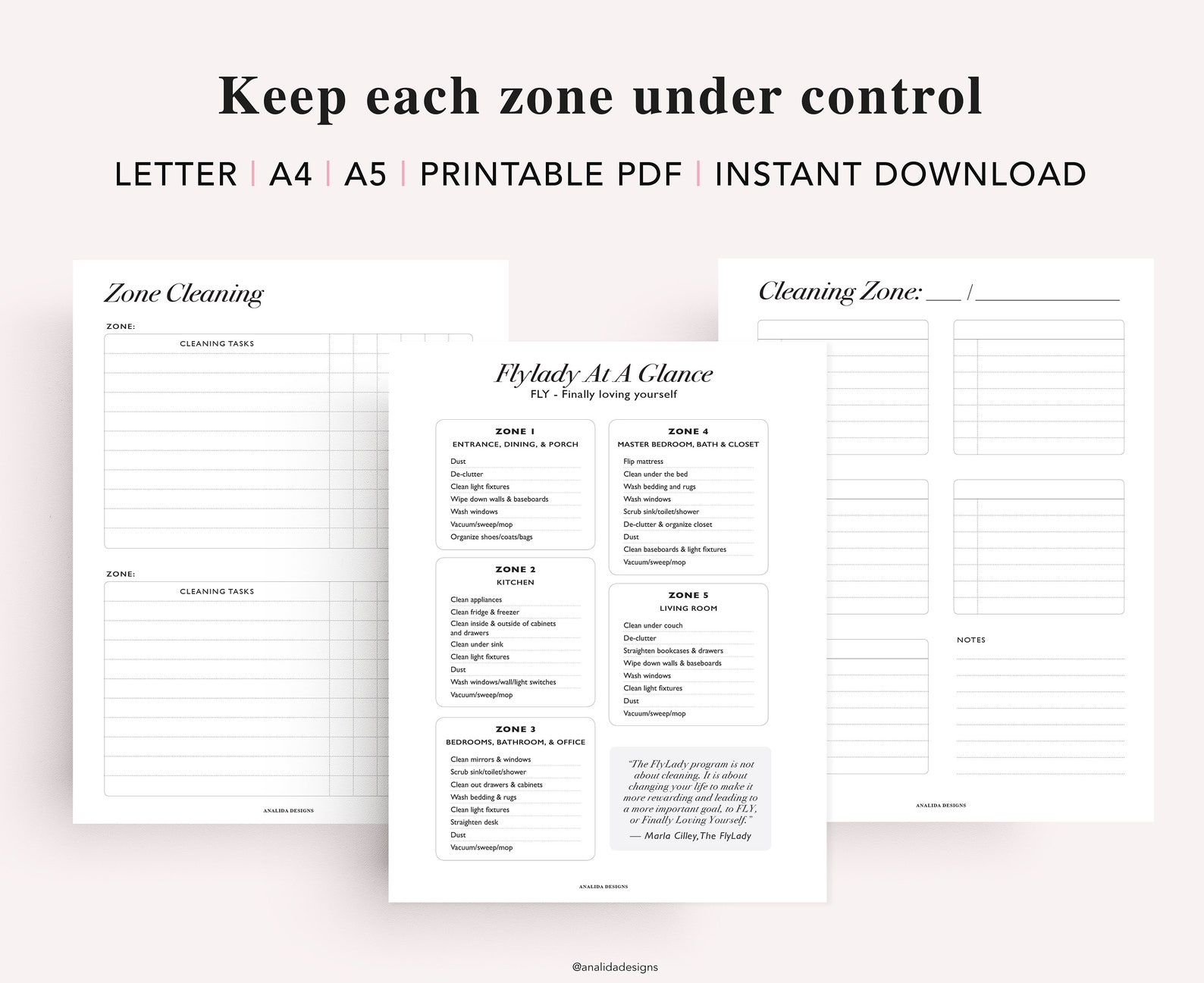 Cleaning Schedule Printable Chore Chart Flylady Planner | Etsy Canada