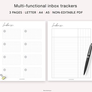 Printable Inbox Planner Inserts, Inbox Tracker, Inbox System, to Do ...