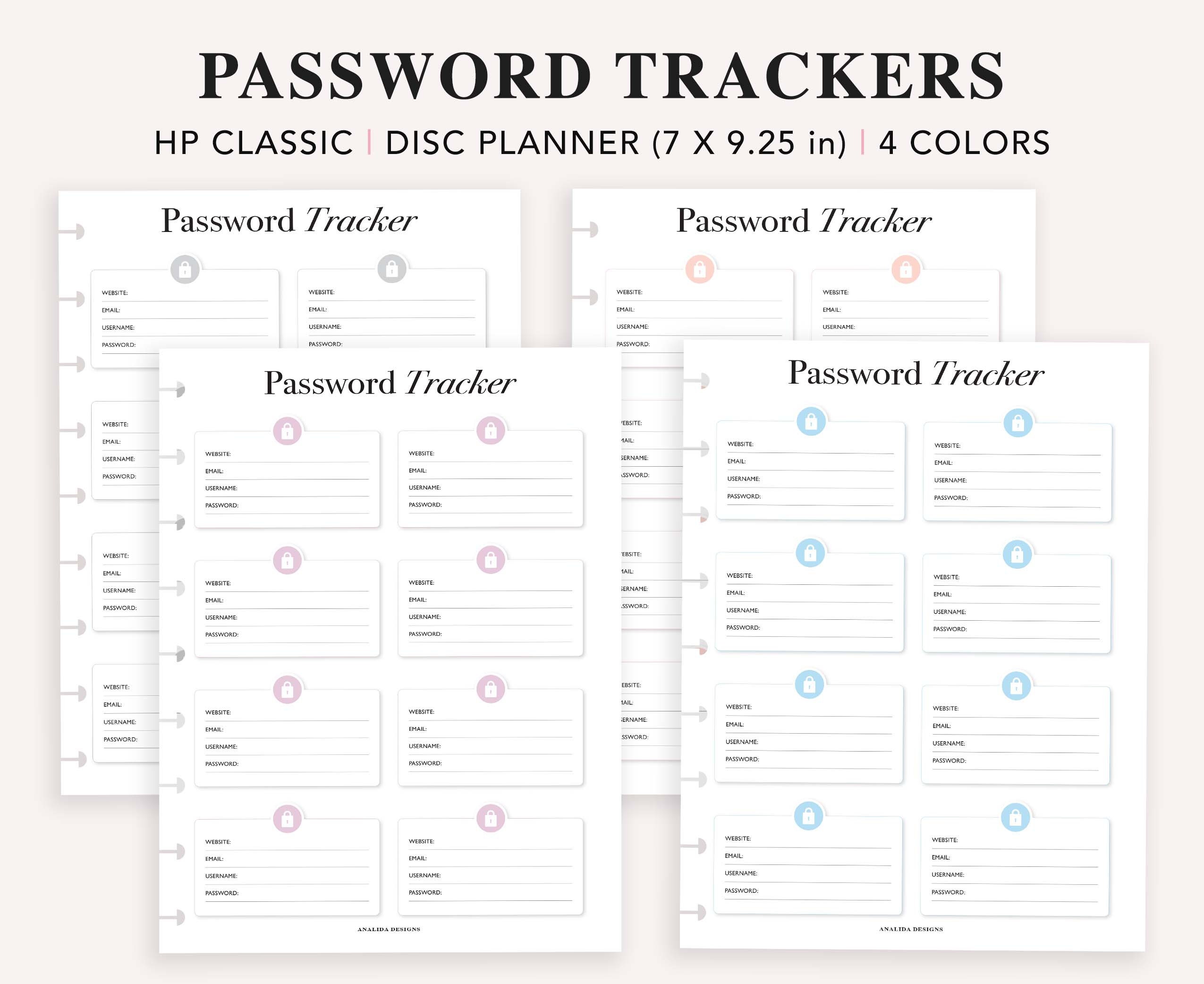 Password Tracker Happy Planner Classic Planner Password - Etsy