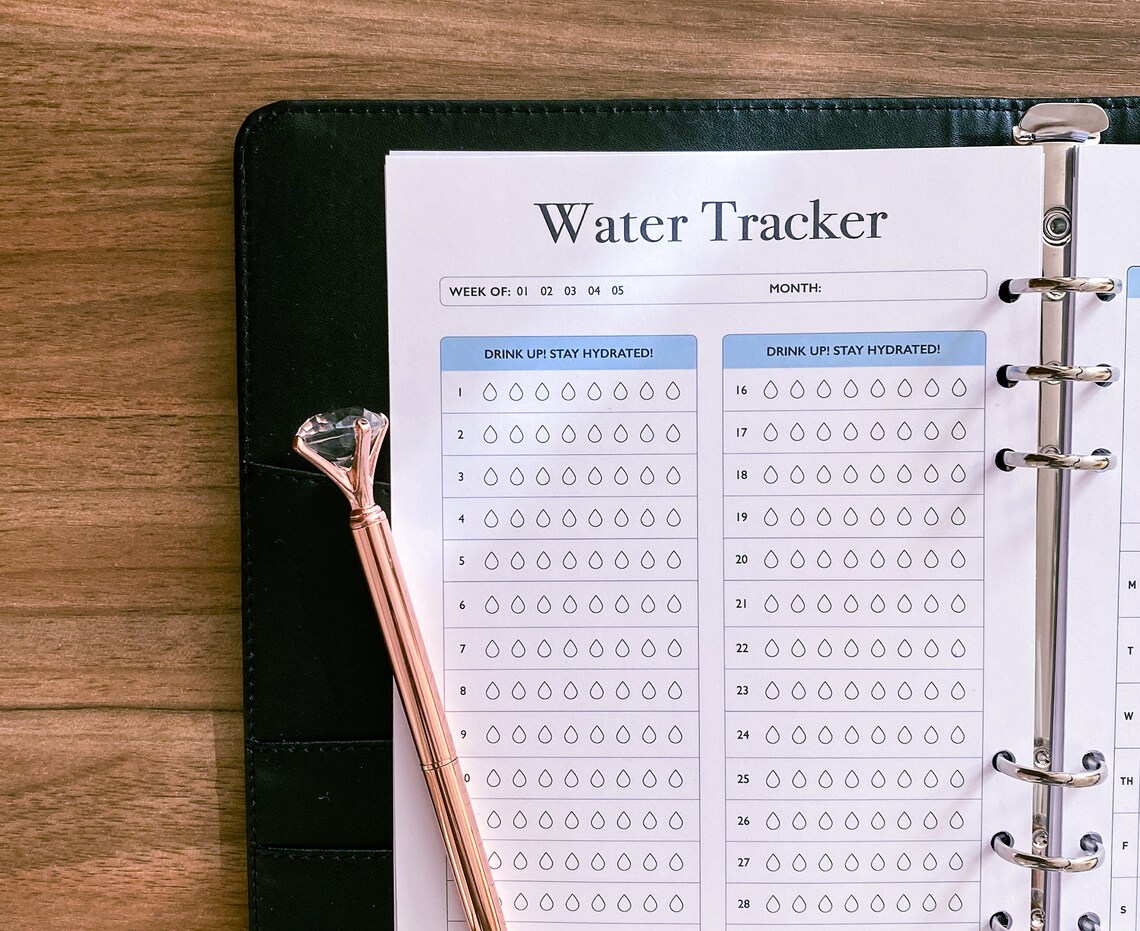 A6 Water Tracker 30 Day Water Challenge Printable Water - Etsy