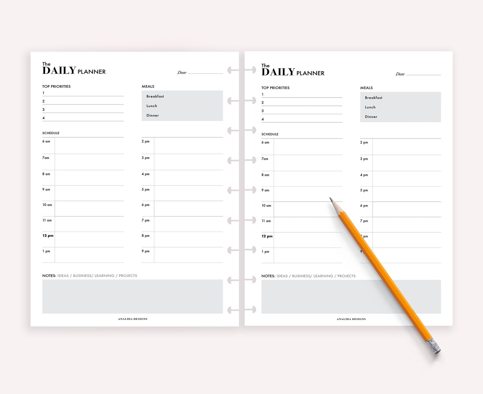 Daily Planner Printable Happy Planner Classic Day Planners | Etsy