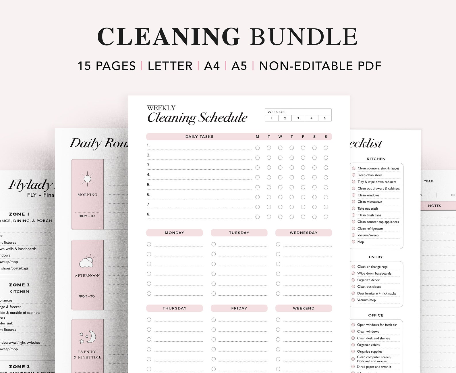 Cleaning Schedule Printable Chore Chart Flylady Planner - Etsy