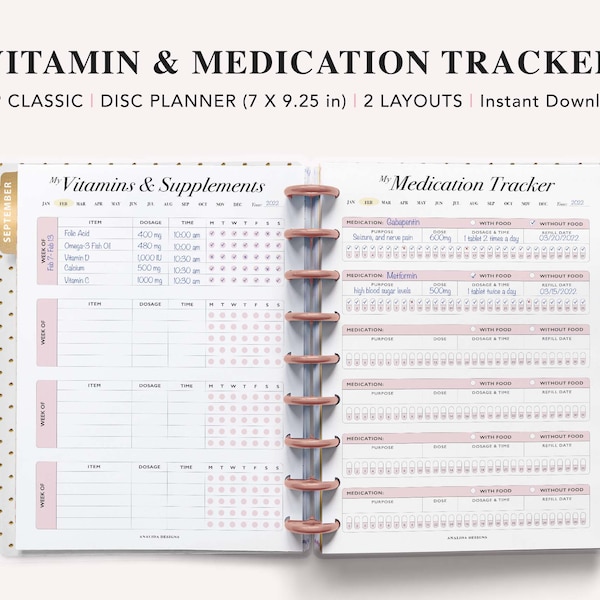 Medication Tracker, Printable Medicine Log for Nurses & Carers ...