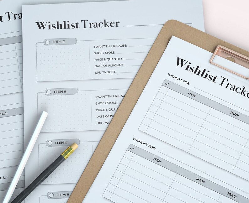 Printable Wish List Template: Holiday & Birthday Shopping (PDF Download ...