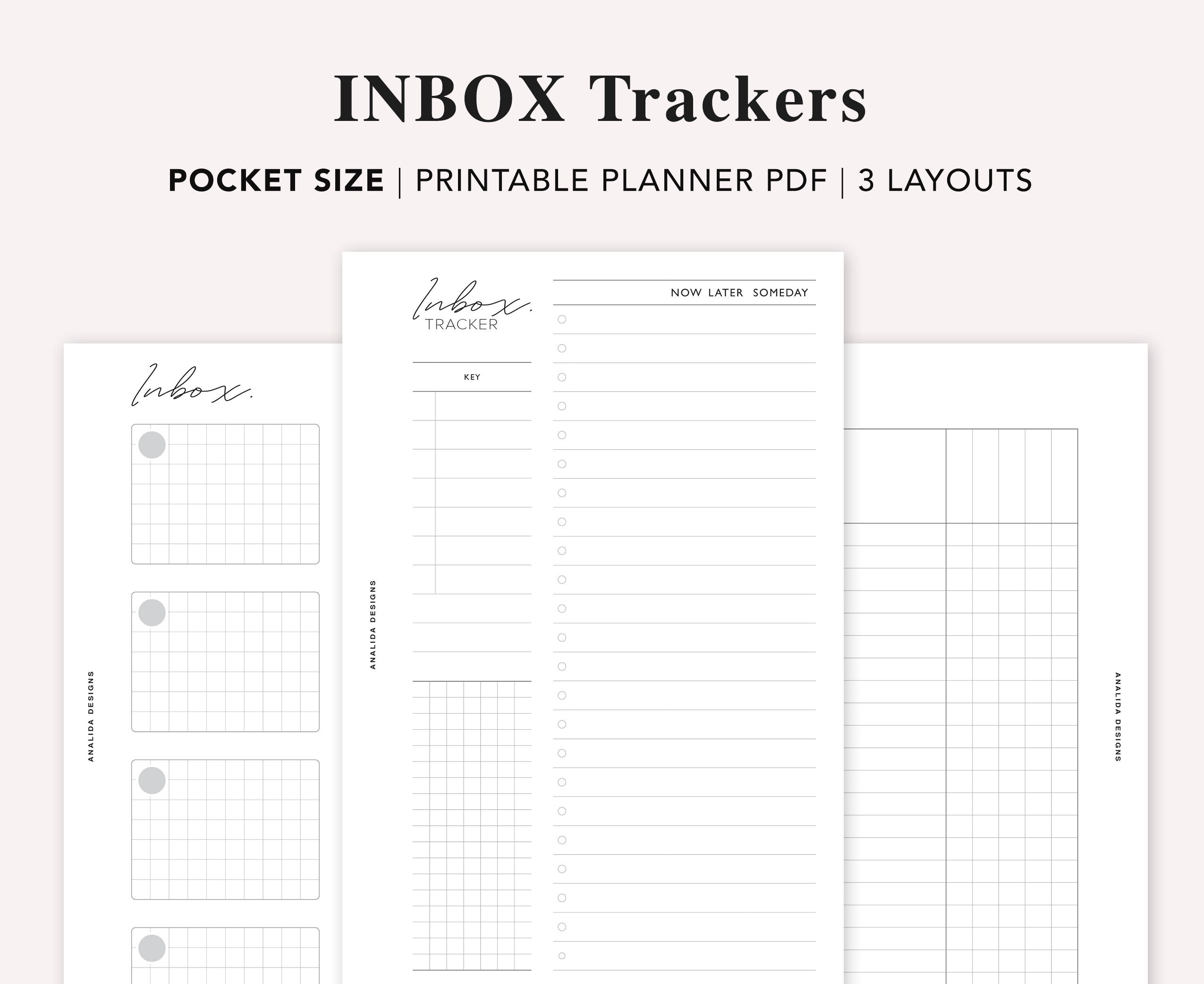 POCKET Printable Inbox Planner Inserts Inbox Tracker Inbox - Etsy