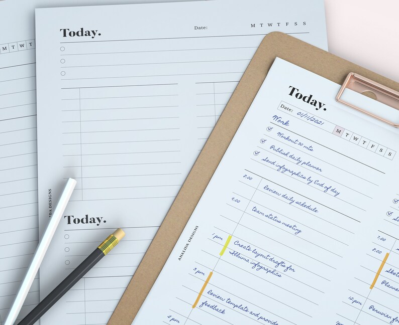 Pocket Daily Planner Insert: 2-day Layout (PDF) - Etsy
