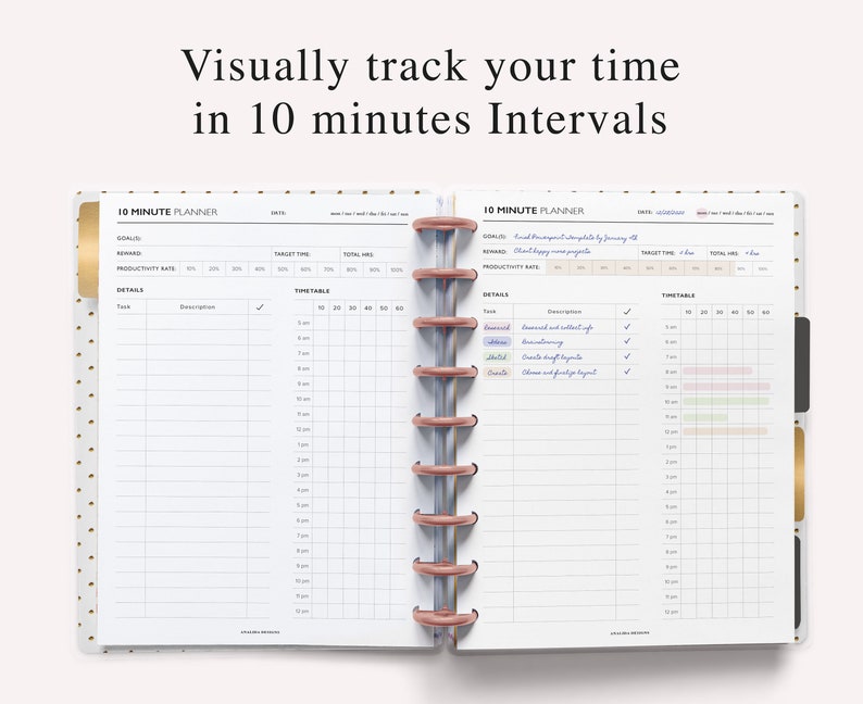 10 Minute Planner Printable: Happy Planner Classic Insert (PDF) - Etsy