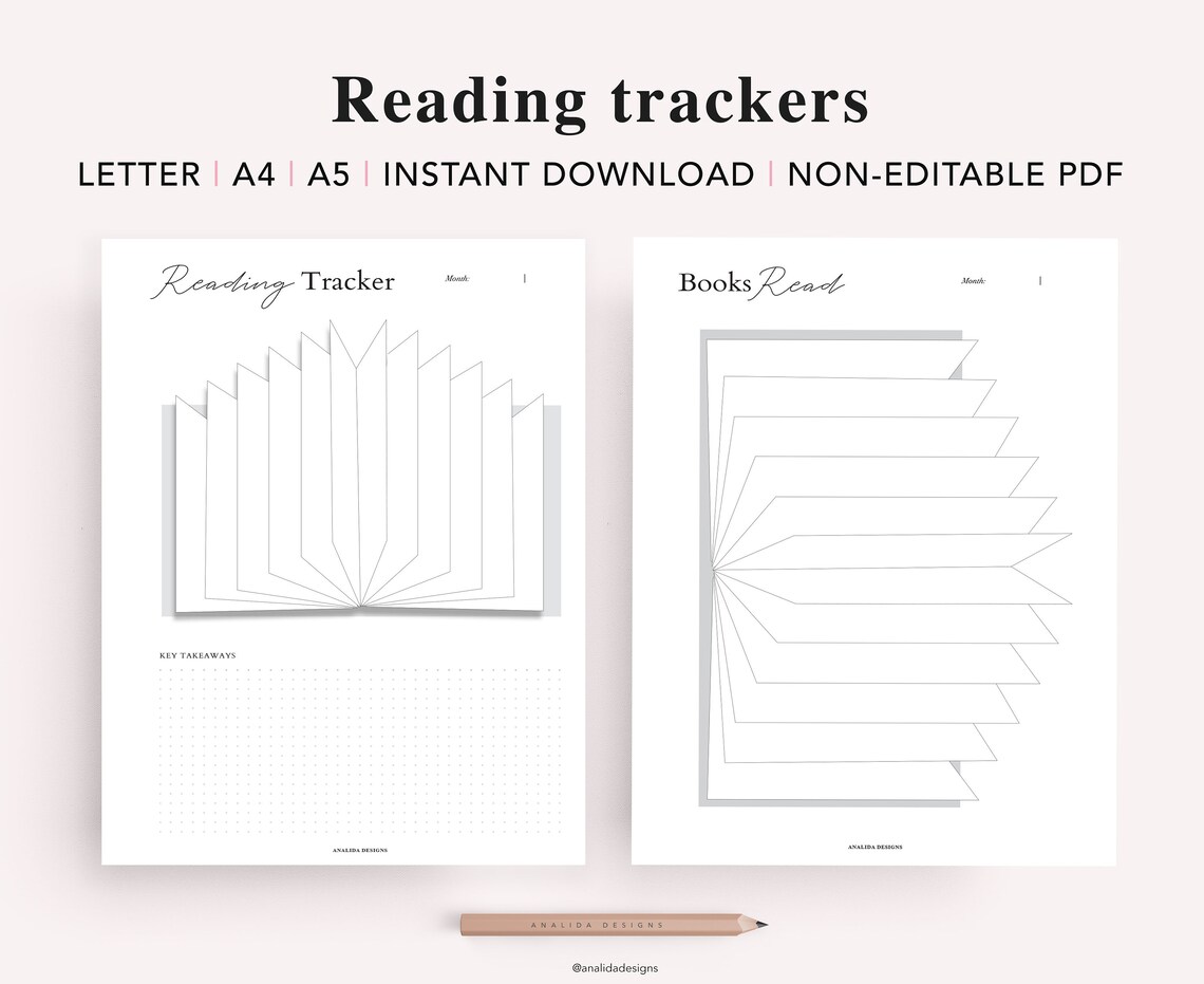 Rastreador de lectura imprimible registro de lectura diario | Etsy España