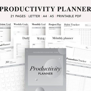 Ultimate Productivity Planner Printable Bundle, Fitness Planner ...