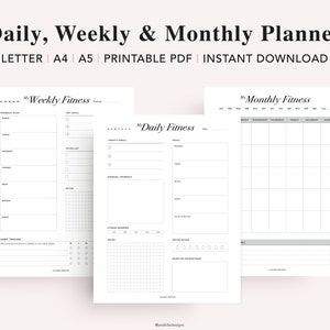 Fitness Journal Printable, Workout Log, Weight Loss Journal, Meal ...