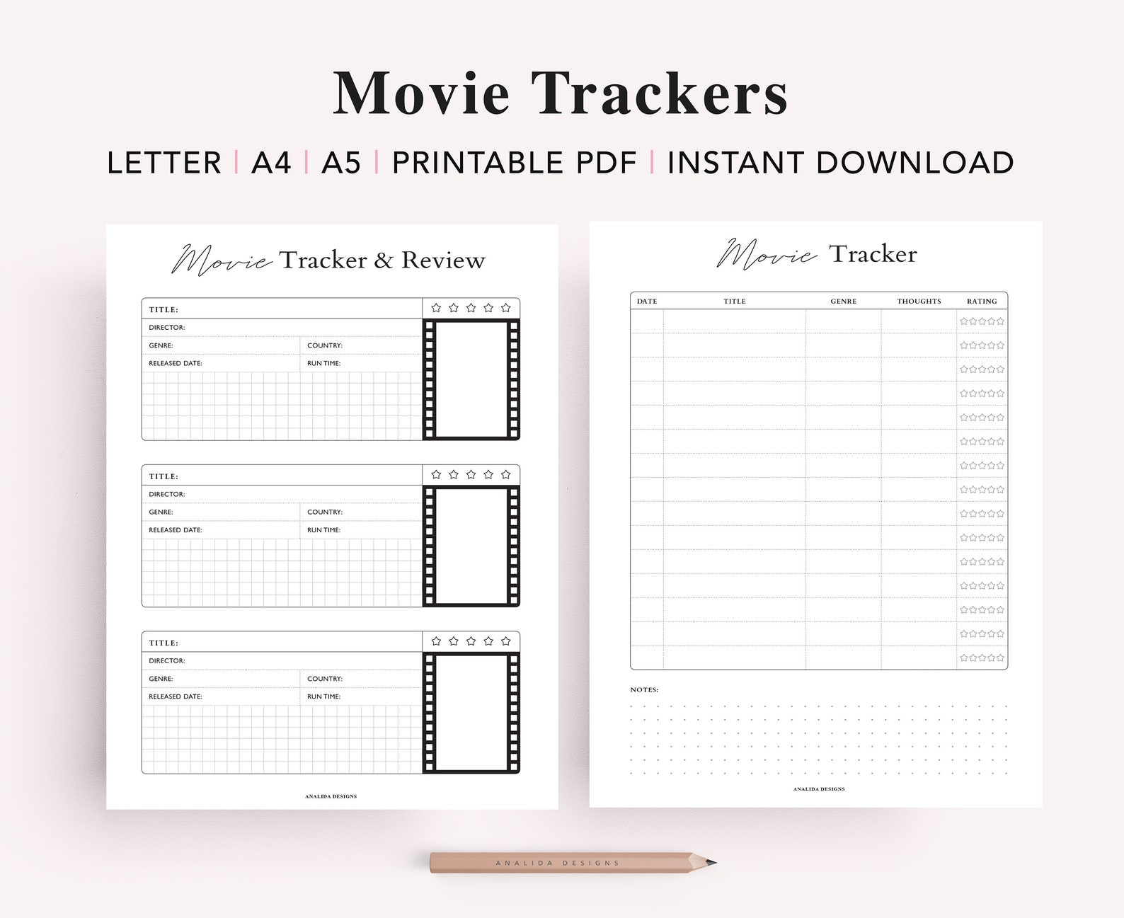 Movie Tracker Printable TV Series Tracker Netflix Tracker | Etsy Canada