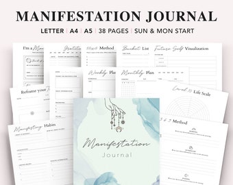 Manifestation Journal Law of Attraction Planner Workbook Printable ...