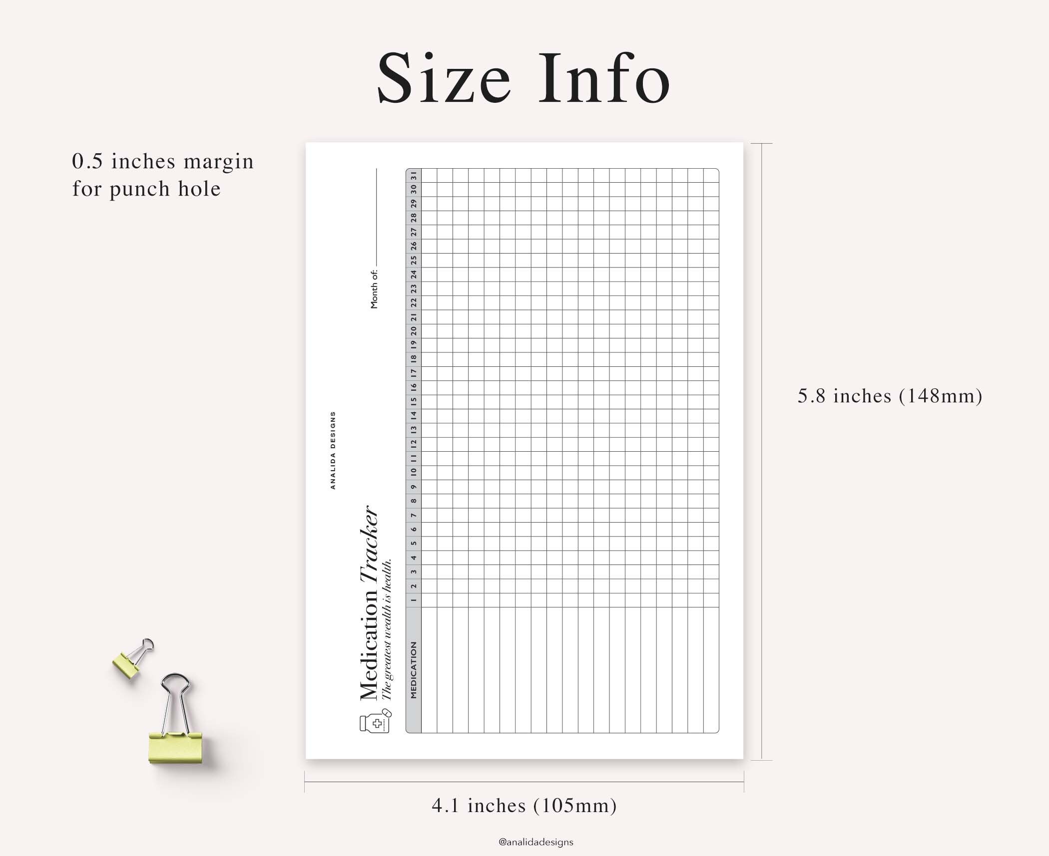 A6 Medication Chart Printable Medication Tracker Medical - Etsy UK