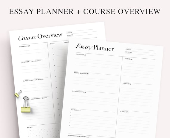 Essay Planner for College Student Printables University | Etsy
