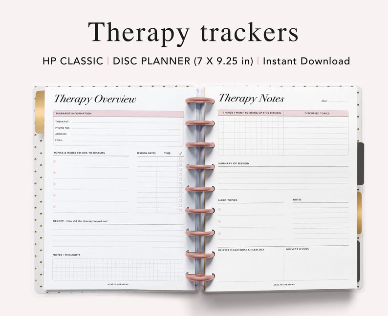 Therapy Notes Planner Printable: Happy Planner Classic Inserts (PDF) - Etsy