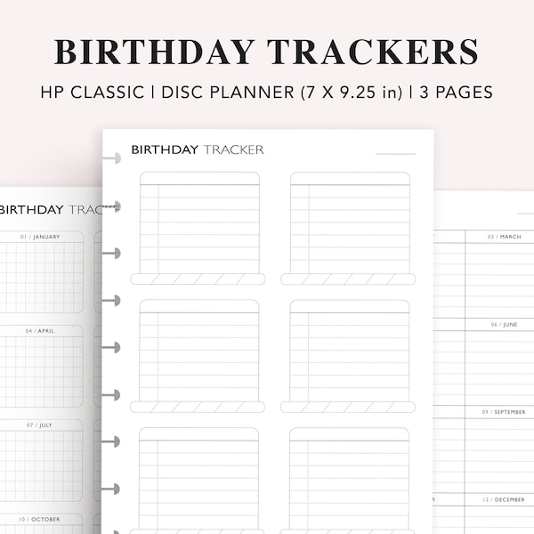 Family Birthday Tracker - Etsy