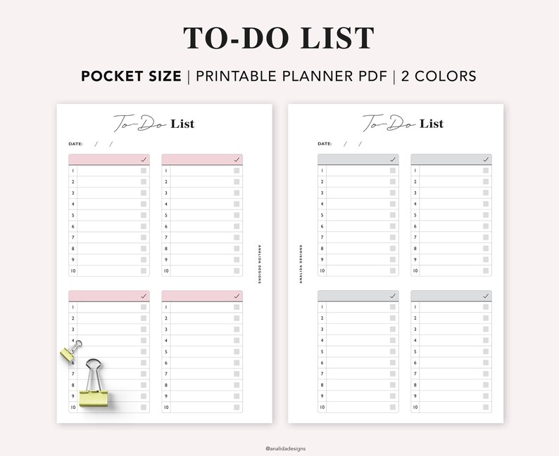 POCKET To-Do List Printable To Do List Daily To Do List | Etsy