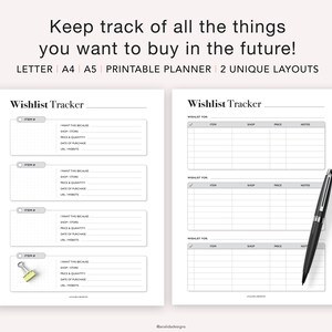 Printable Wish List Template: Holiday & Birthday Shopping (PDF Download ...