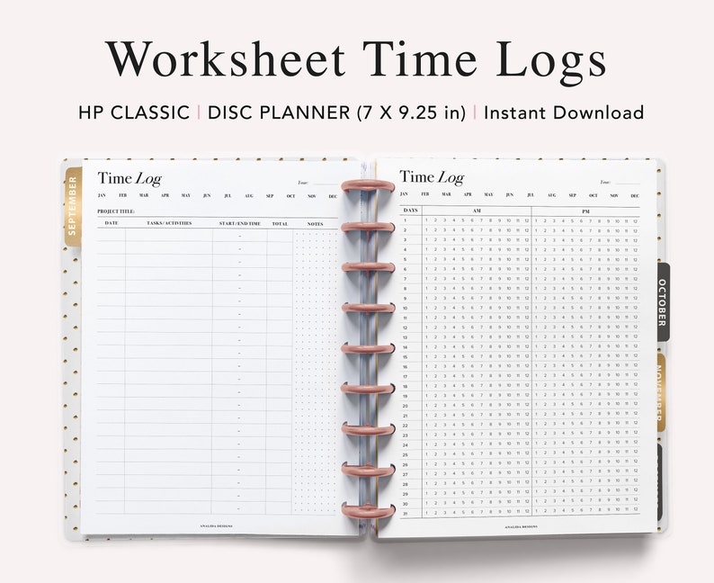 Time Tracker Printable: Happy Planner Classic Insert (PDF Download) - Etsy