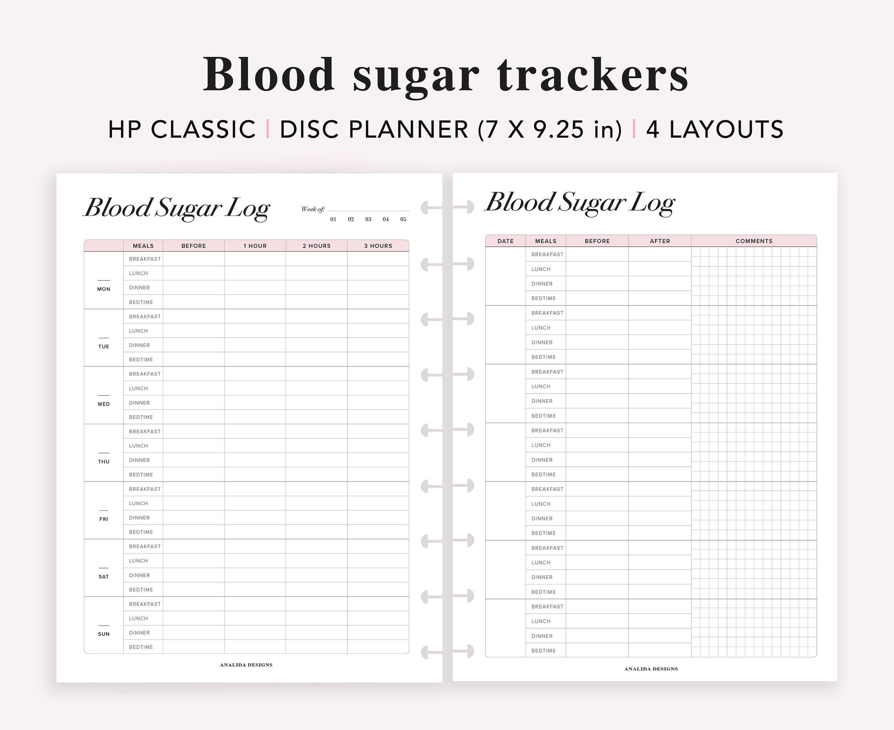 Blood Sugar Tracker, Happy Planner Classic, Blood Sugar Log, Diabetes ...
