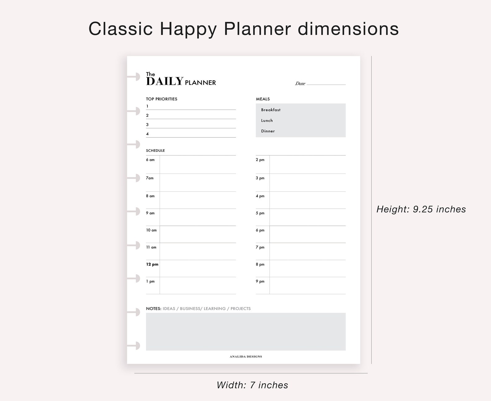 Daily Planner Printable Happy Planner Classic Day Planners | Etsy