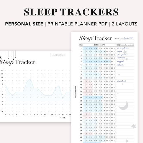 Sleep Tracker Printable Monthly Sleep Log Sleep Journal - Etsy