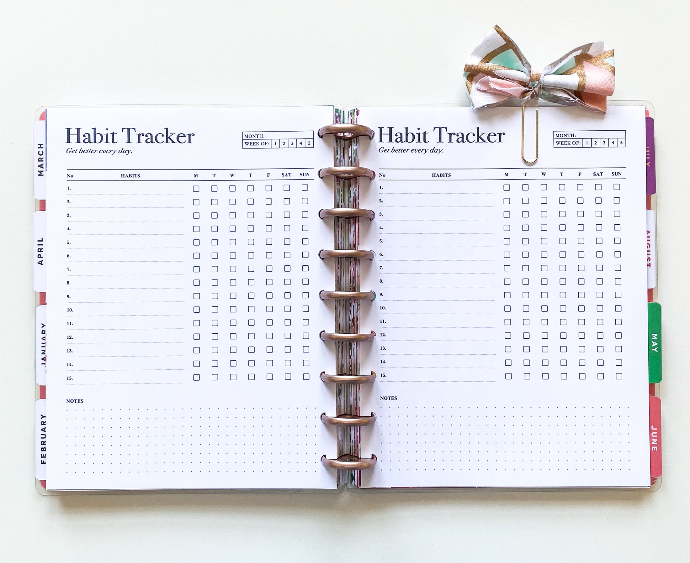 Weekly Habit Tracker Printable Happy Planner Classic Routine | Etsy