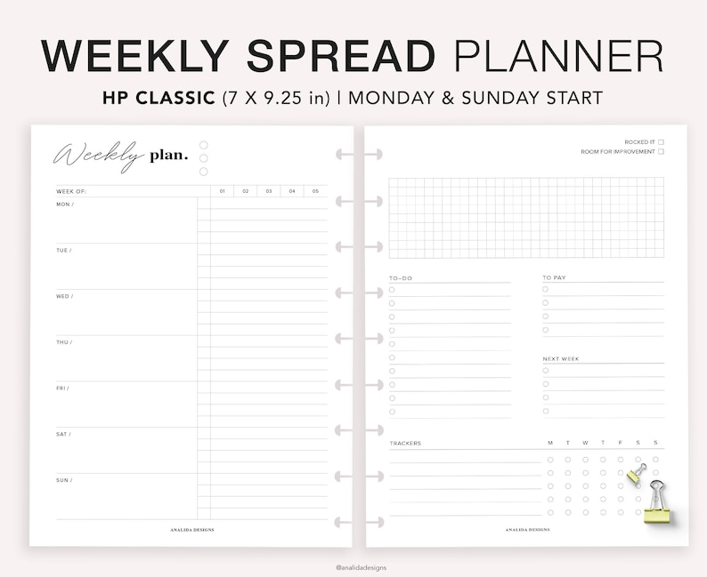 Happy Planner Classic Weekly Schedule: Habit Tracker (PDF Printable) - Etsy