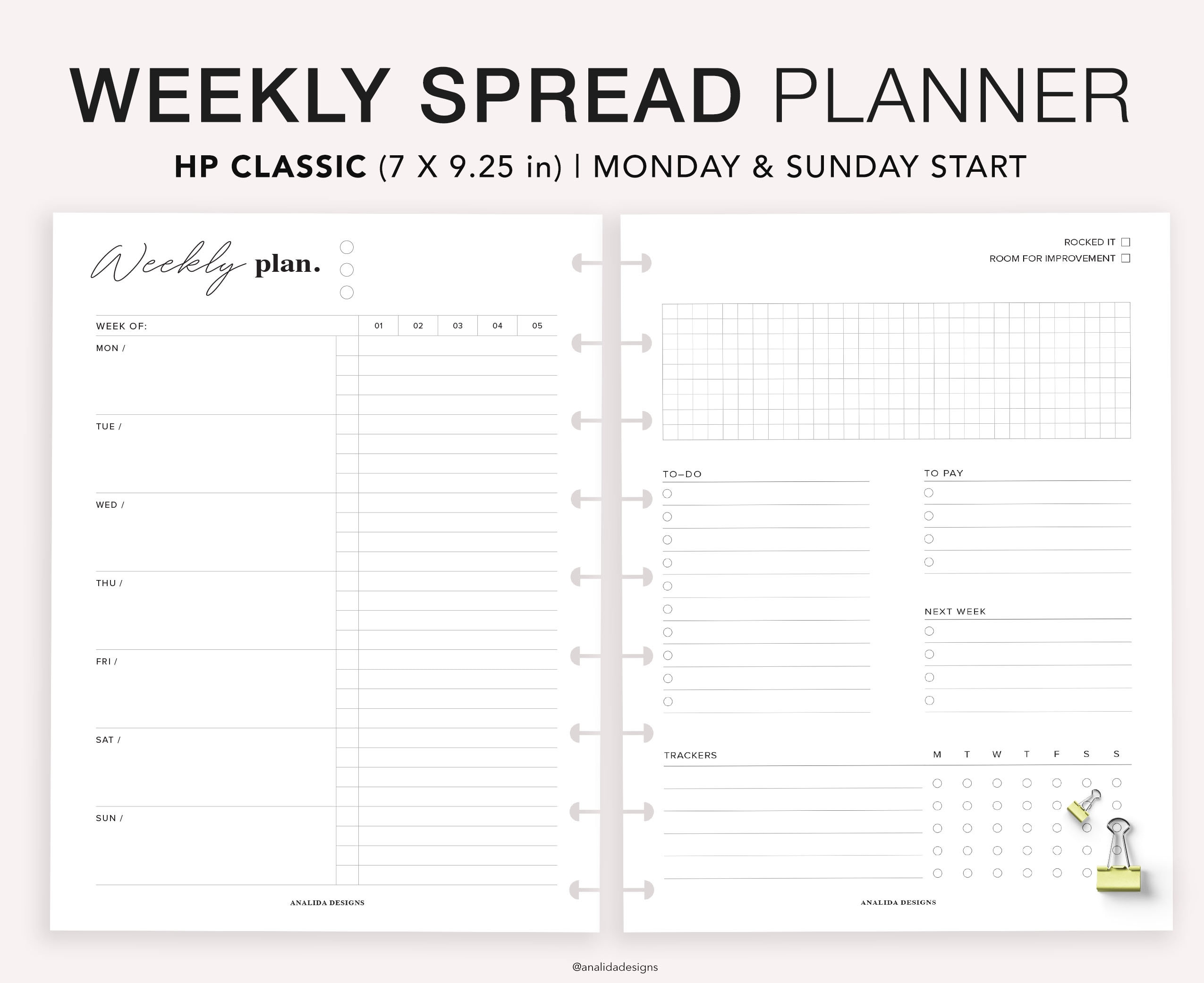 Weekly Planner Printable Happy Planner Classic Weekly | Etsy