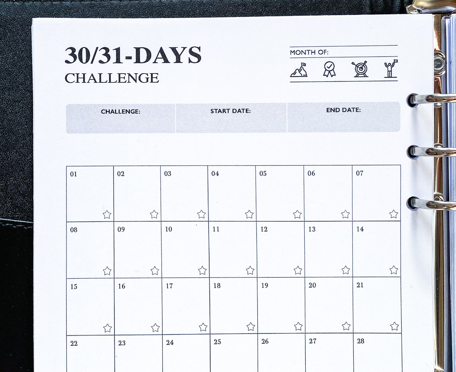 30 Day Challenge Printable 30 Day Tracker 30 Day Habit Plan | Etsy