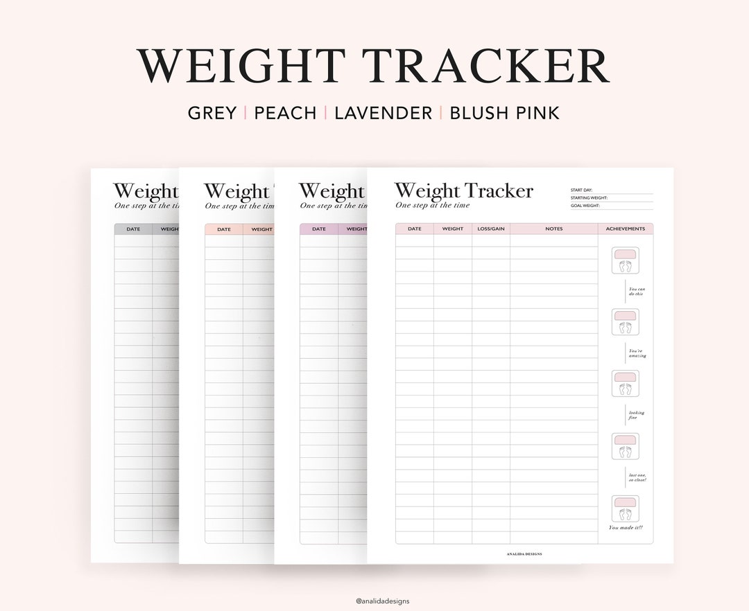 Printable Weight Loss Tracker: Minimalist Fitness Calendar (digital ...