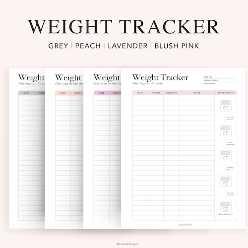 Printable Calorie Tracker Weight Loss Tracker Fitness - Etsy