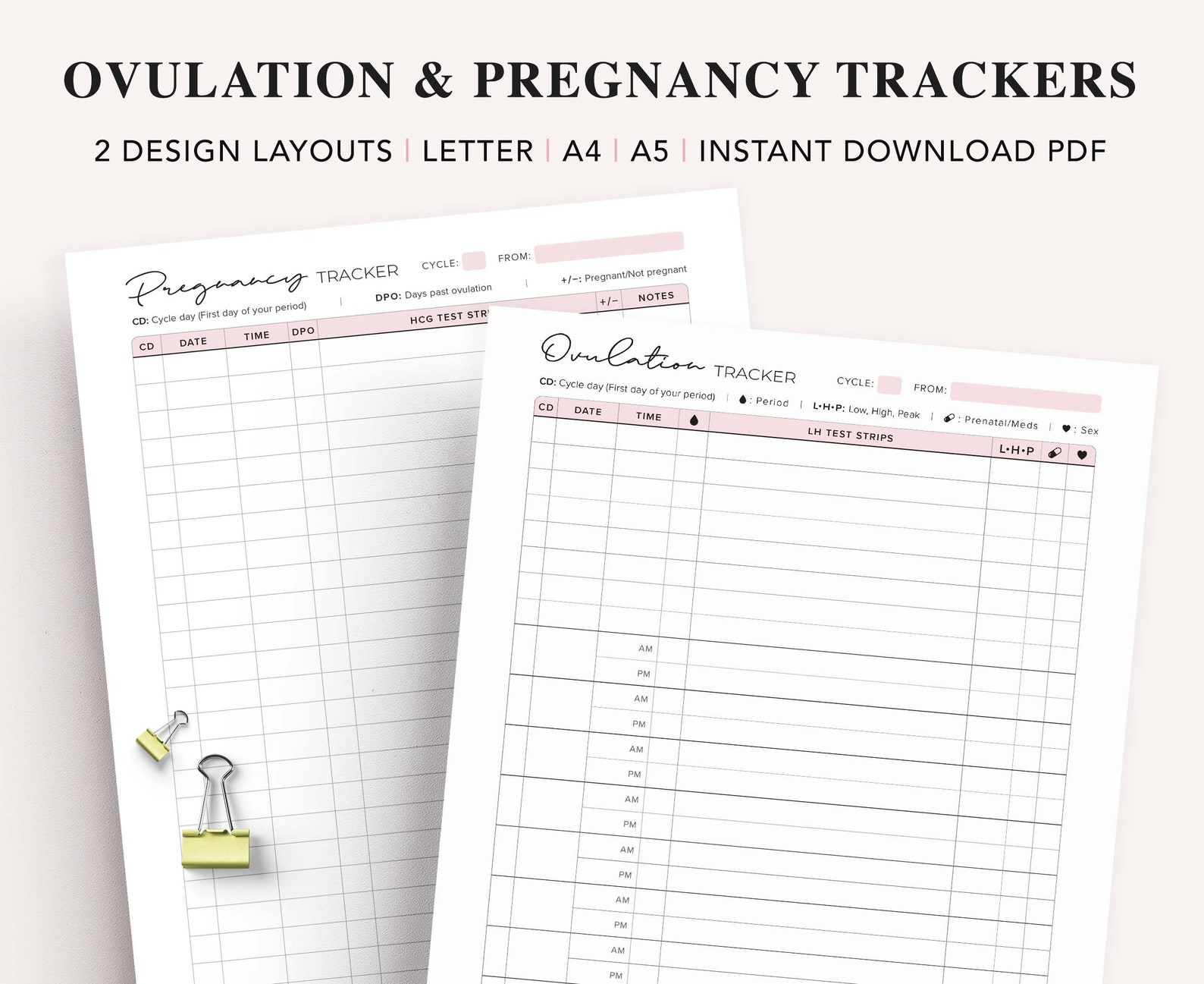 Ovulation Test Strips Tracker, Pregnancy Test Strips Tracker, OPK ...