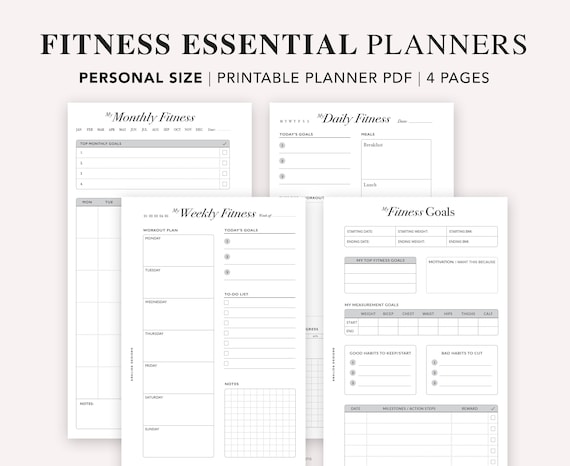 PERSONAL Fitness Planner Printable Daily Fitness Tracker - Etsy