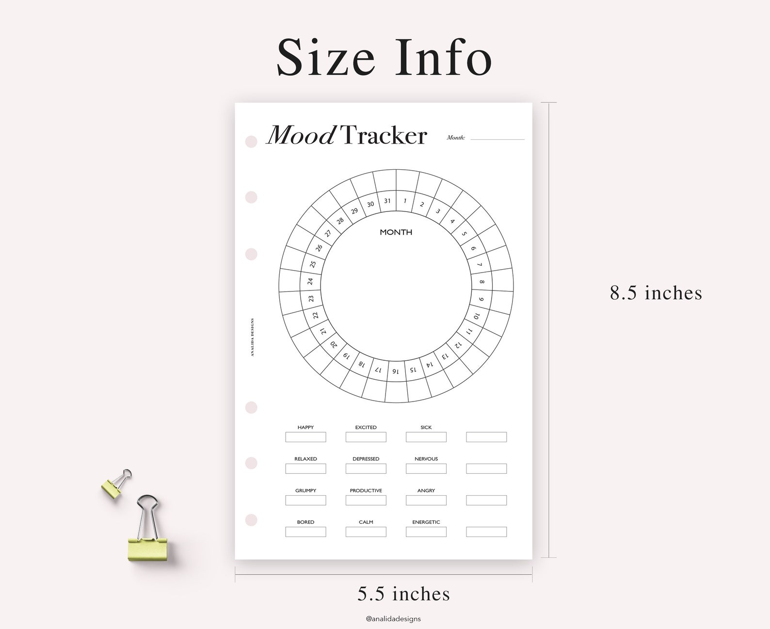 HALF LETTER Mood Tracker Printable Yearly Monthly Mood - Etsy