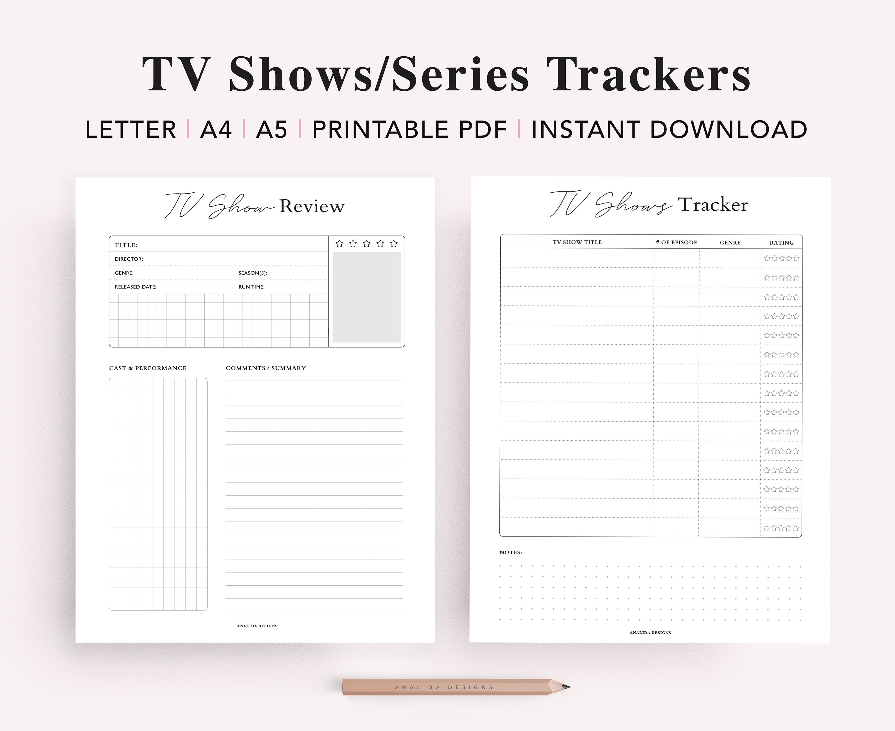 Movie Tracker Printable TV Series Tracker Netflix Tracker | Etsy Canada