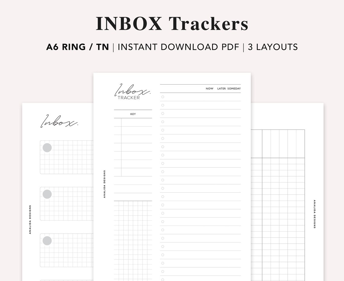 A6 Printable Inbox Planner Inserts Inbox Tracker Inbox - Etsy